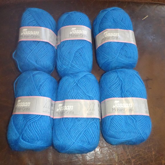 Jessan | Office | 6 Vintage Skeins Jessan Mohair Wool Blend Yarn Color ...